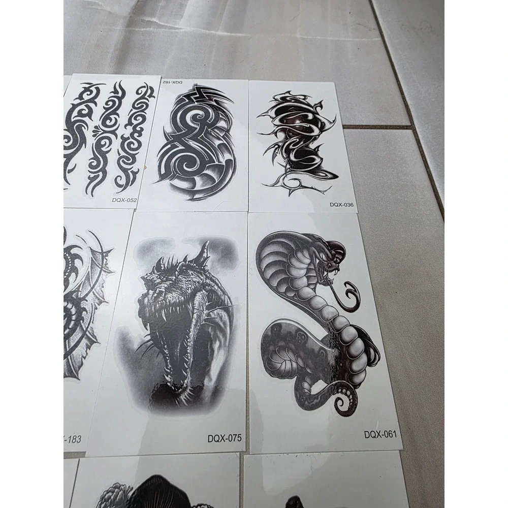 Unbranded | Makeup | 6 Pack Temporary Tattoos Black Tribal Dragon Skull ...